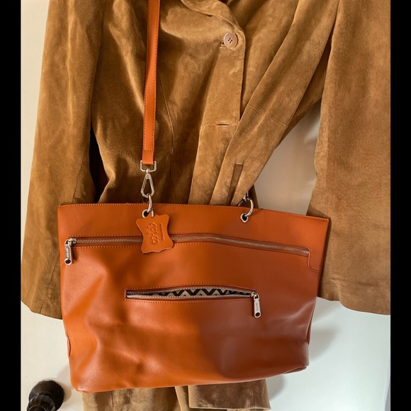 Colab | Bags | Tabacco Brown Unique Colab Crossbody Leather Totepurselg ...